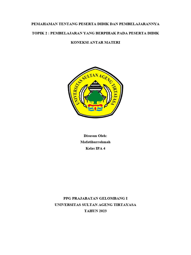 Mafatihurrohmah - IPA 4 - T2 - Koneksi Antar Materi - PPD | PDF