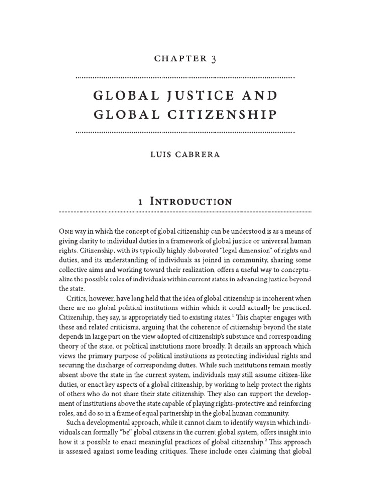 Global Justice and Global Citizenship | PDF