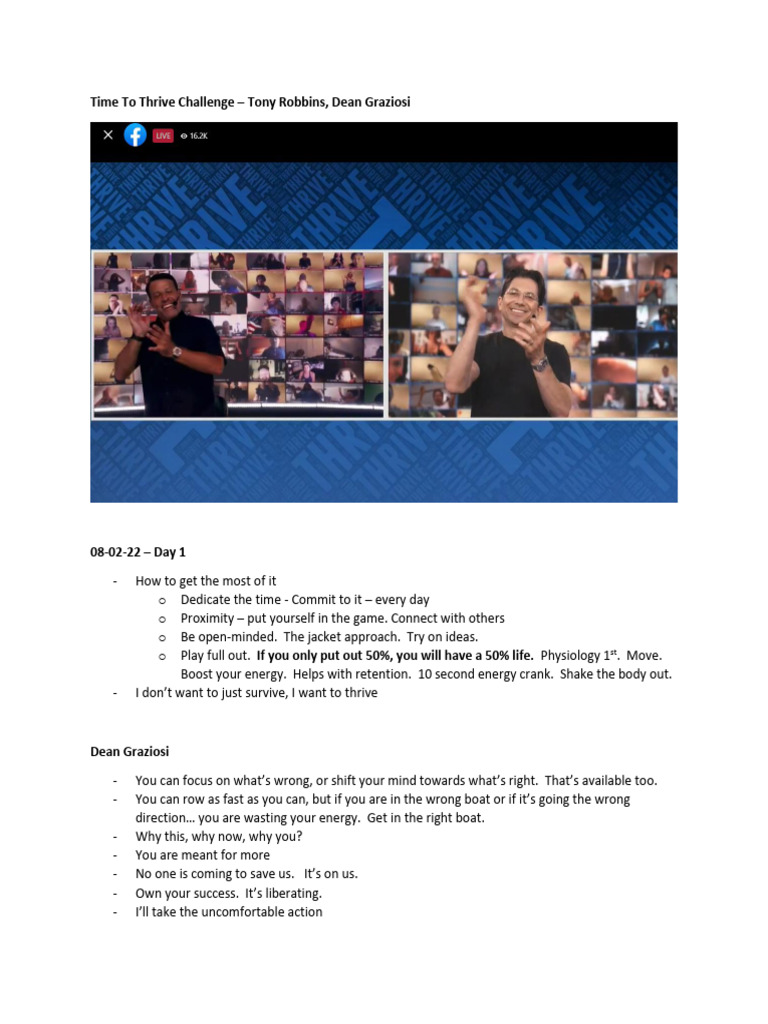 Time To Thrive Challenge - Day 1 & 2 | PDF | Knowledge | Reason