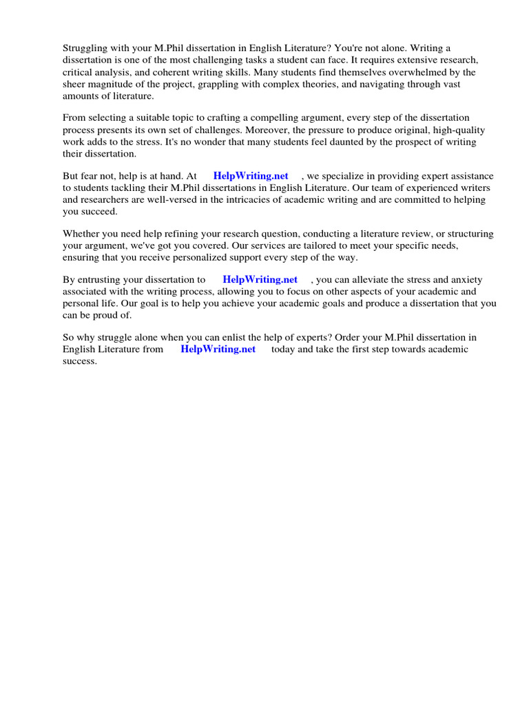 M.phil Dissertation in English Literature | PDF | Thesis | Feminism