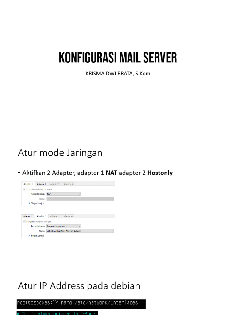 Konfigurasi Mail Server | PDF | Metode & Bahan Ajar