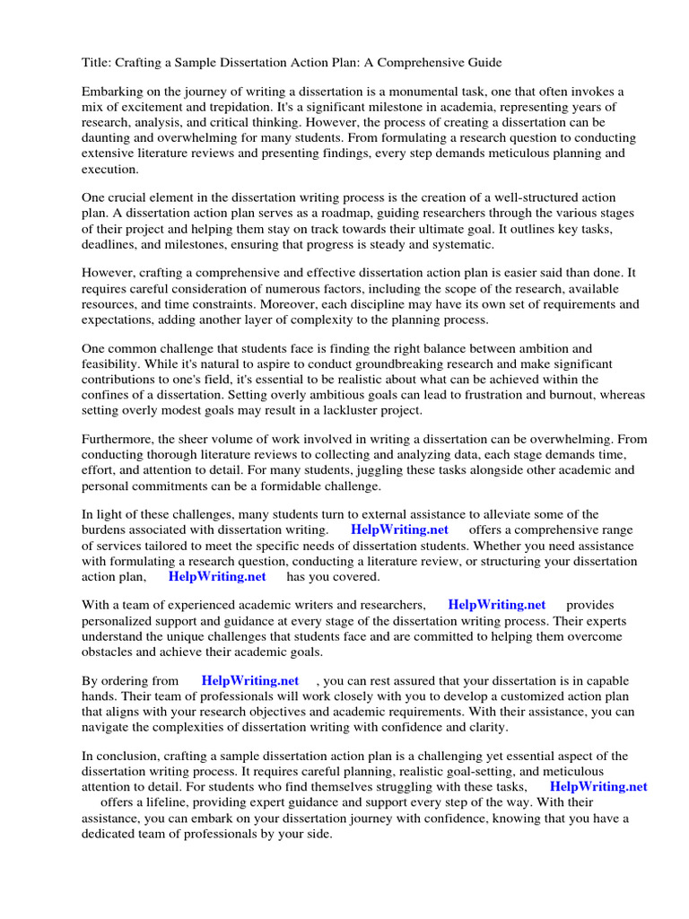 Sample Dissertation Action Plan | PDF | Goal | Differentiated Instruction