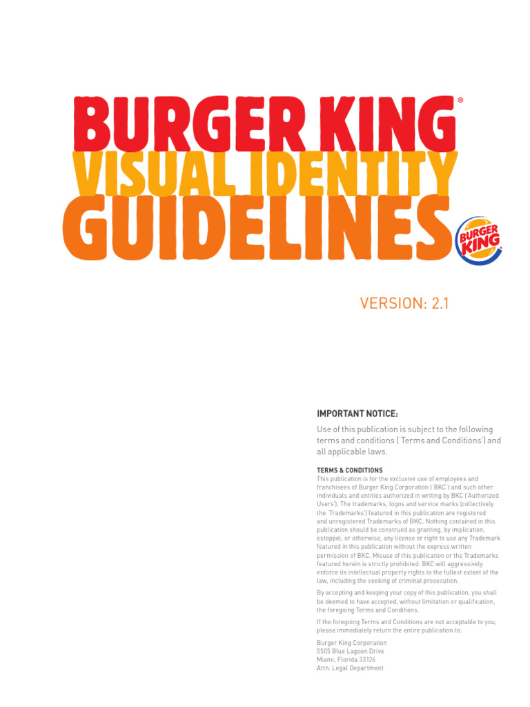 Burger King Visual Identity Guidelines v2 - 1 | PDF | Logos | Brand
