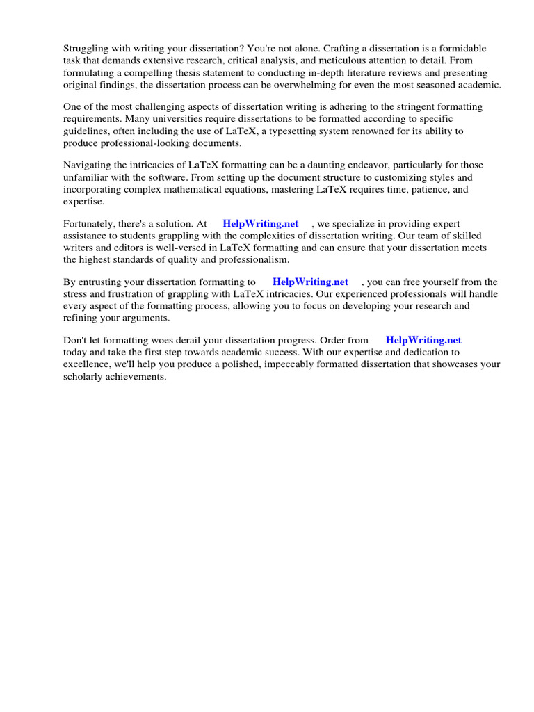 Dissertation Latex Format | PDF | Thesis | Page Layout