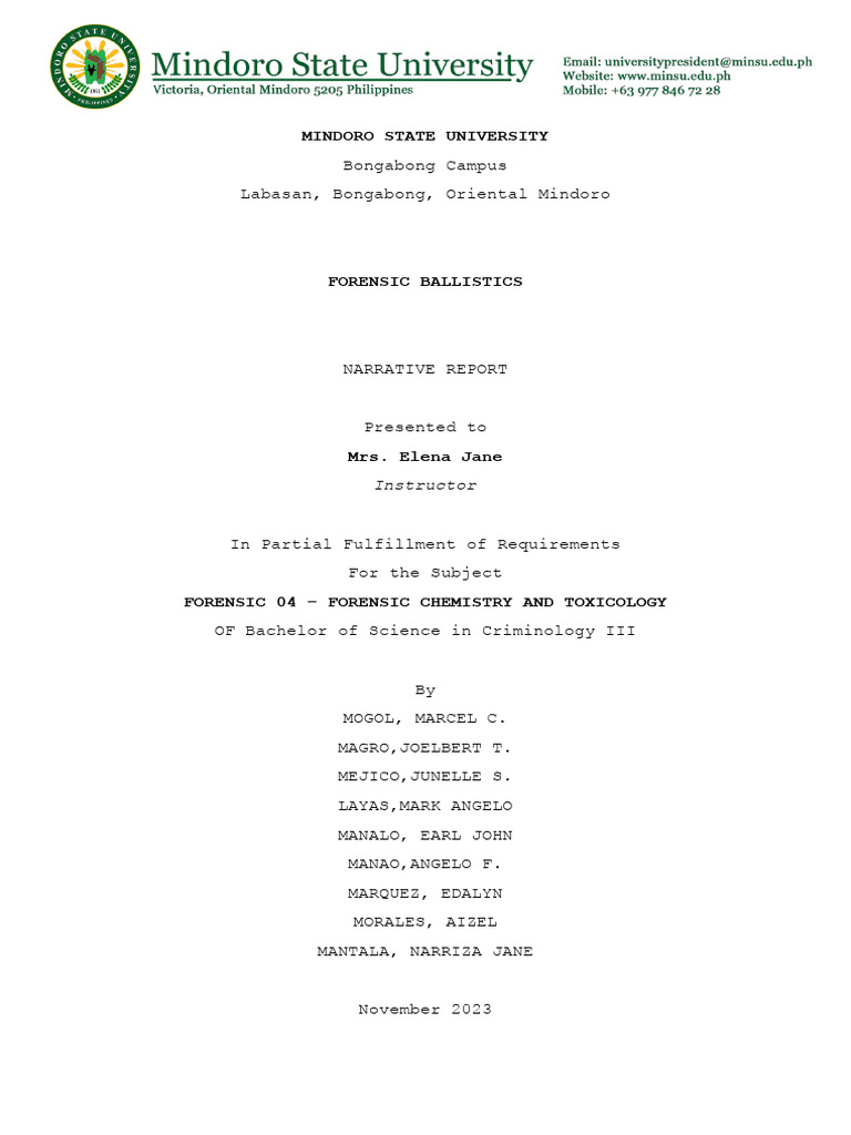 Forensic Ballistics Report | PDF | Gun Barrel | Firearms