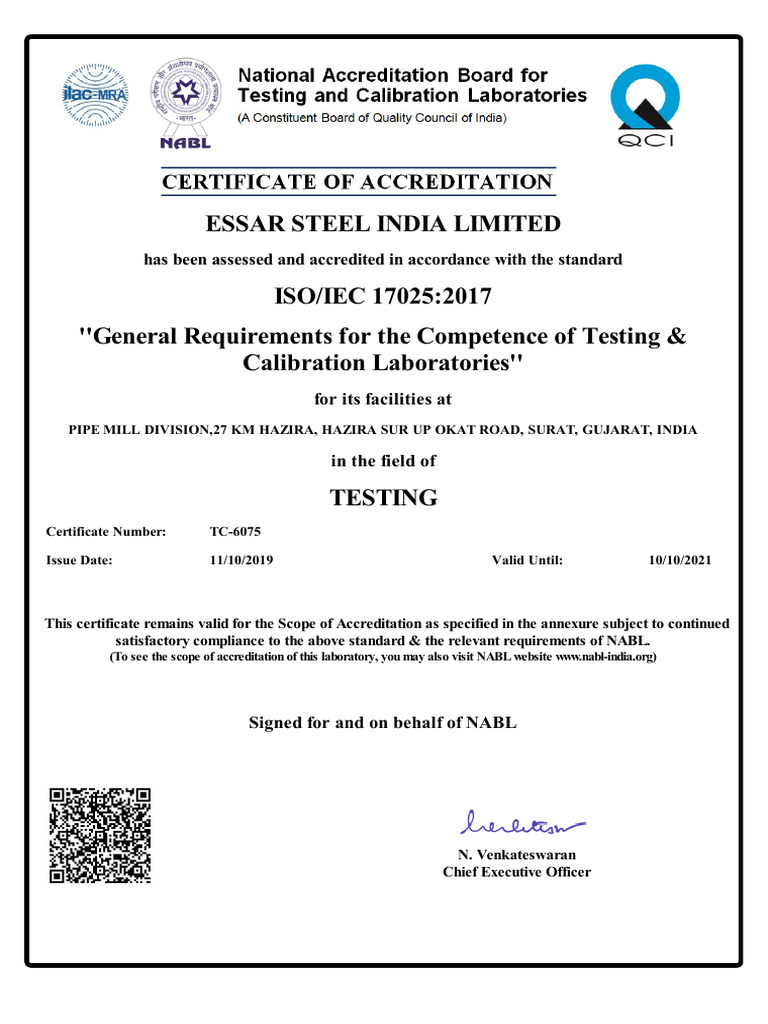 2 - Annex 1.3 - ISO 17025 Certificate | PDF