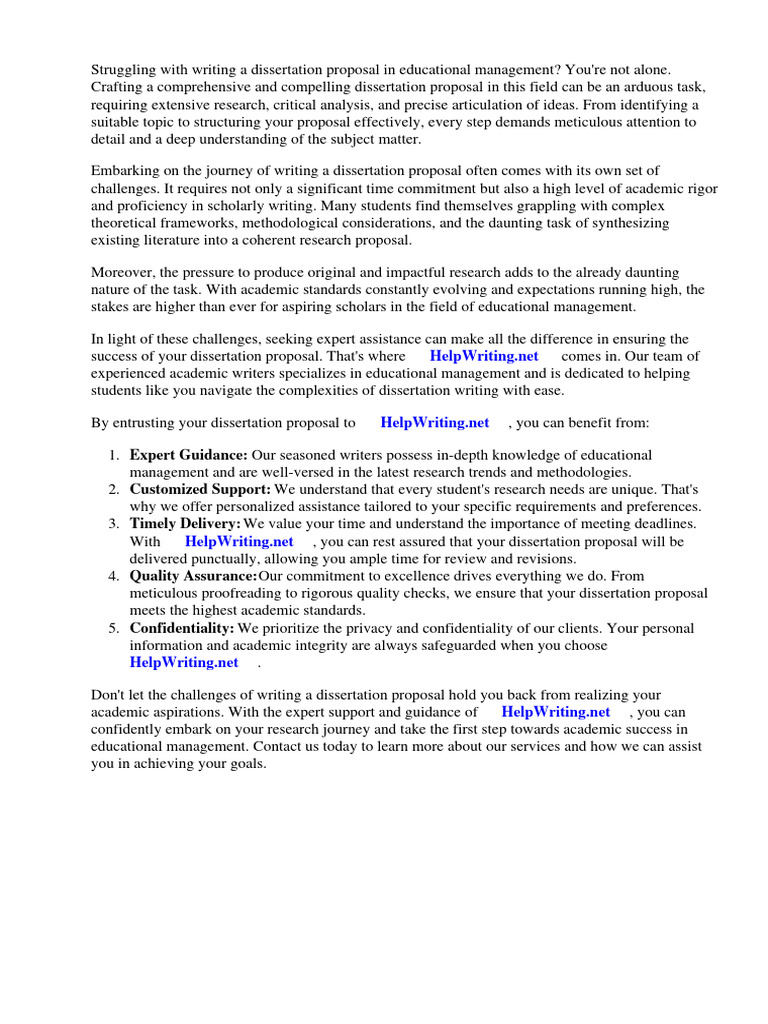 Sample Dissertation Proposal in Educational Management | PDF | Thesis ...