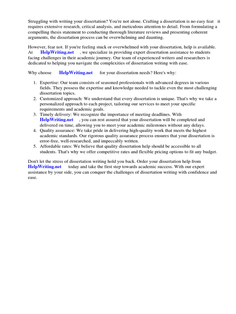 Dissertation Help Free | PDF | Thesis | Expert