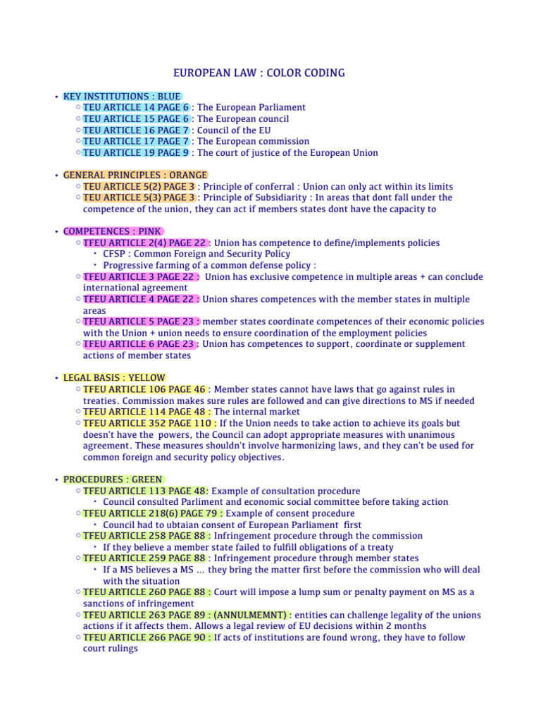 ?? Law Color Coding | PDF | European Union Law | European Union