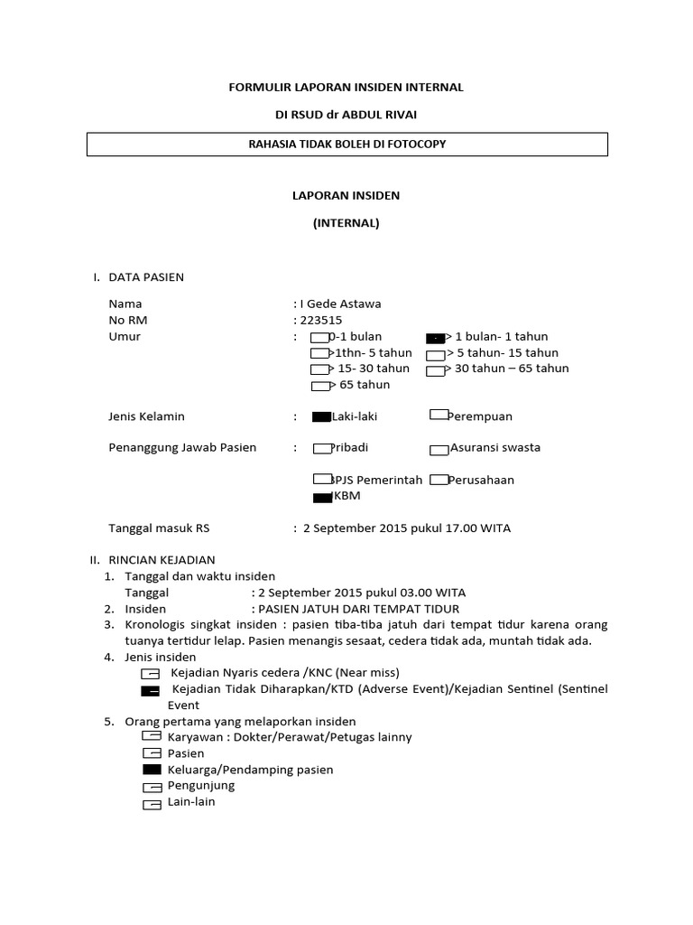 Contoh Laporan Rca | PDF | Pengembangan Diri | Sains & Matematika