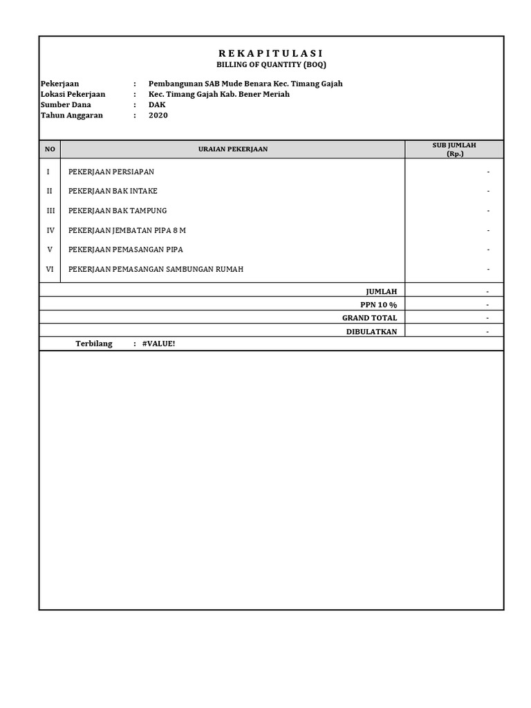 Contoh BOQ | PDF