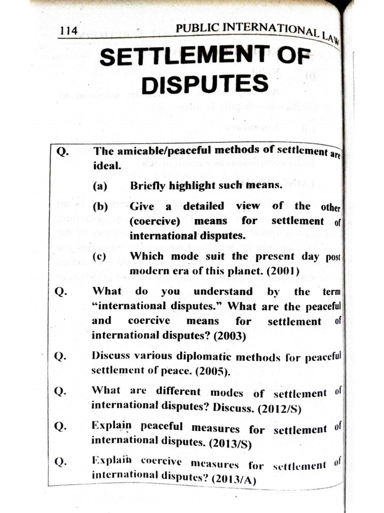 Settlement of Dispute | PDF