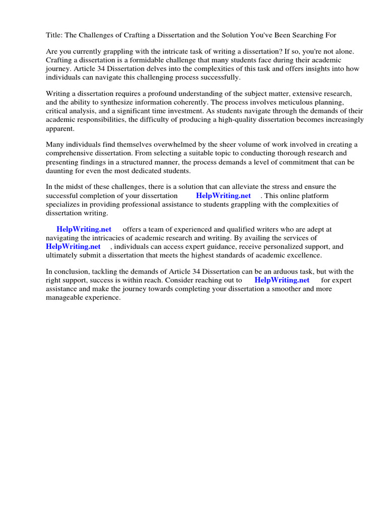 Article 34 Dissertation | PDF