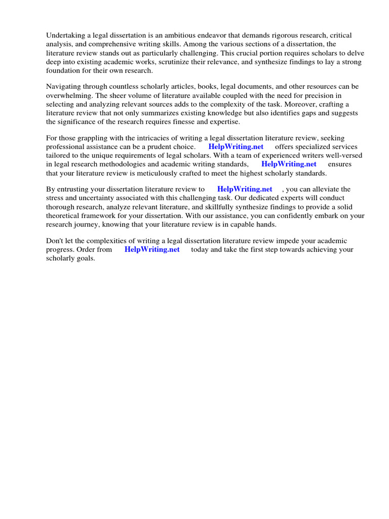 Legal Dissertation Review Help | PDF | Thesis | Literature Review