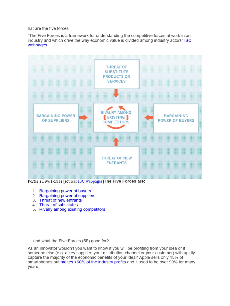 Porter Model | PDF | Profit (Economics) | Apple Inc.