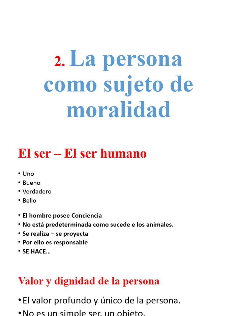 2. La Persona Como Sujeto de Moralidad | PDF | Moralidad | Verdad
