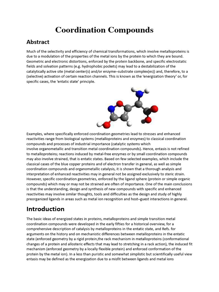 Coordination Compounds | PDF | Coordination Complex | Ligand