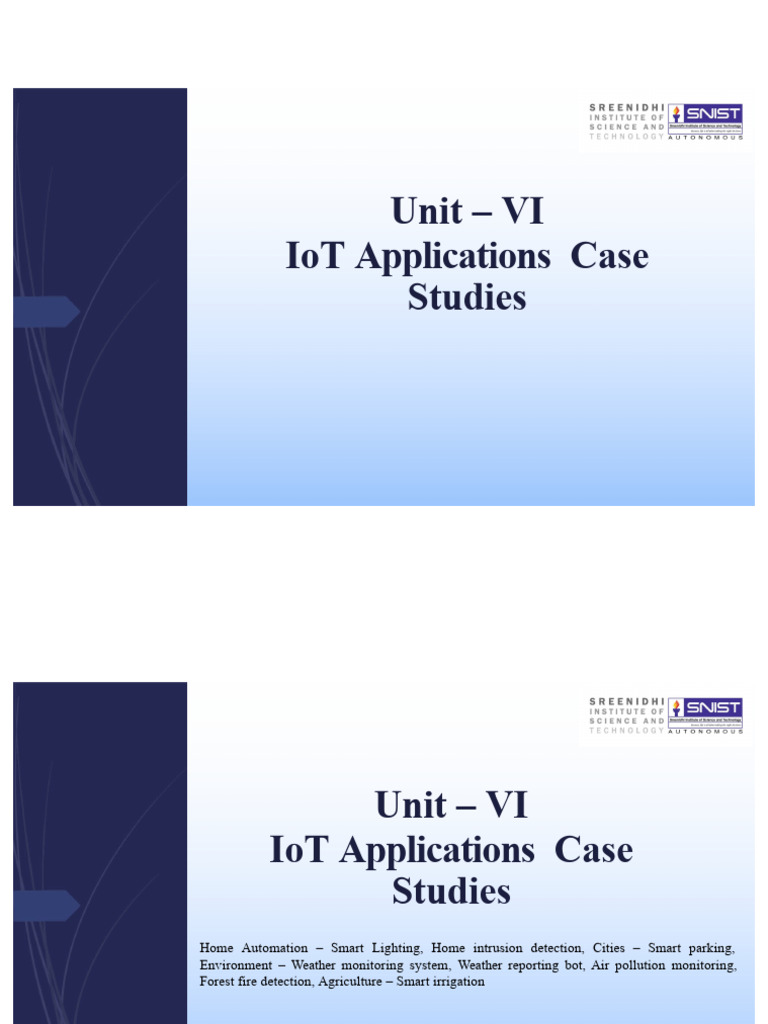 IOT UNIT 6 | PDF | Internet Of Things | Lighting