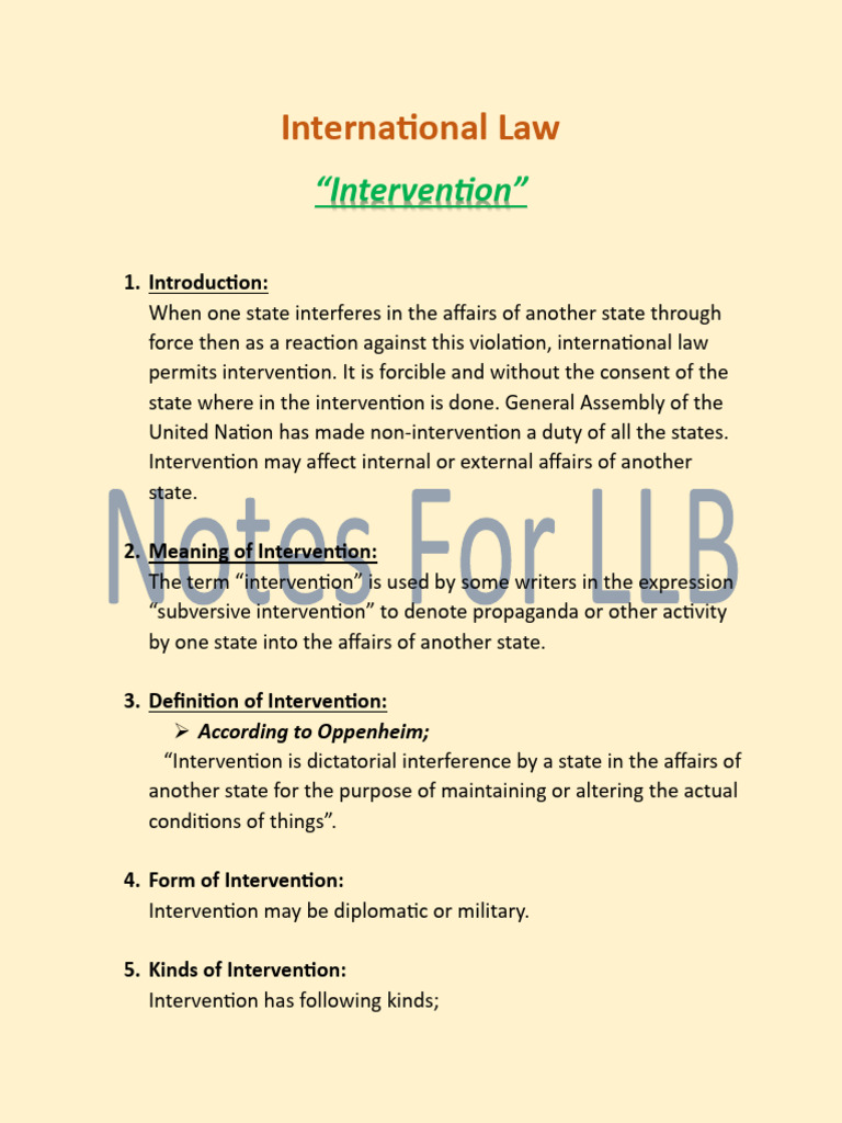 Definition and Grounds of Intervention | PDF | Political Science ...
