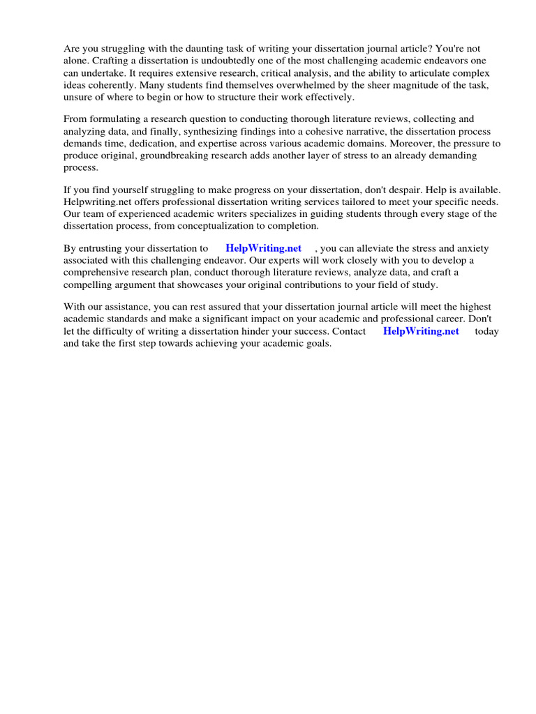 Dissertation Journal Article | PDF | Academic Journal | Thesis