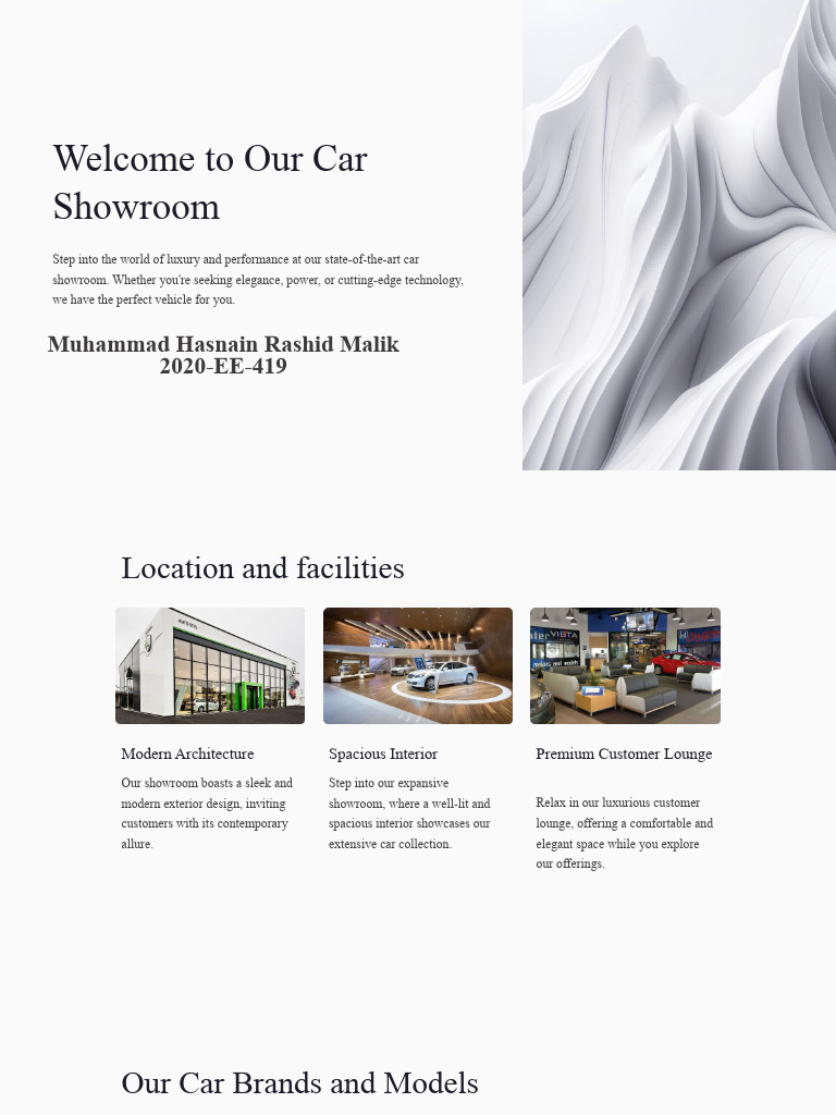 Welcome to Our Luxury Car Showroom | PDF | Car | Transport