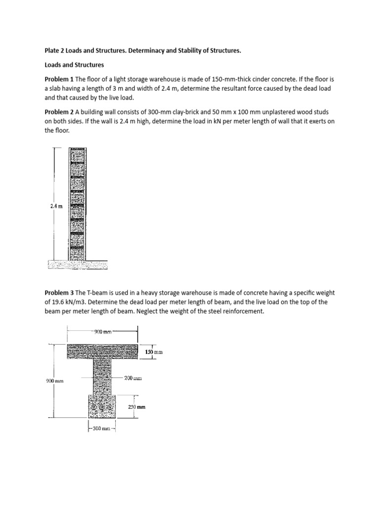 Plate 3 Loads and Structures - Determinacy and Stability of Structures ... Plate 3 Loads and Structures - Determinacy and Stability of Structures ...