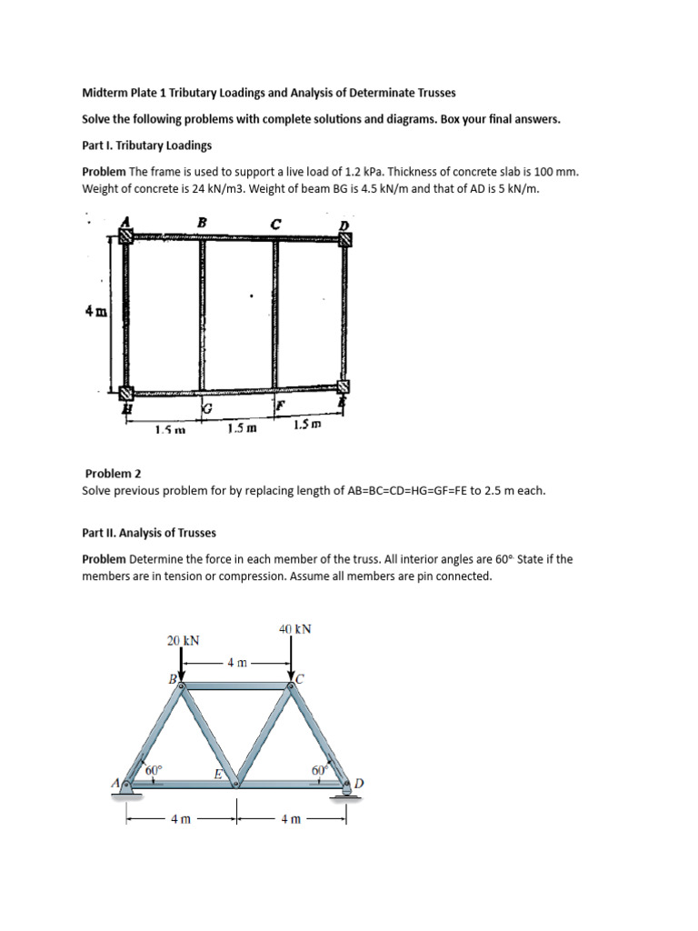 Truss Analysis & Load Calculations | PDF