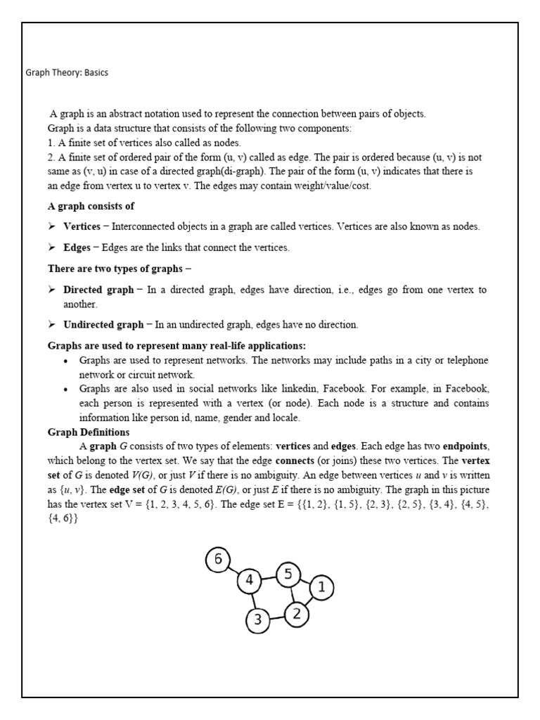 Graph Theory-Basics | PDF | Vertex (Graph Theory) | Combinatorics Graph Theory-Basics | PDF | Vertex (Graph Theory) | Combinatorics