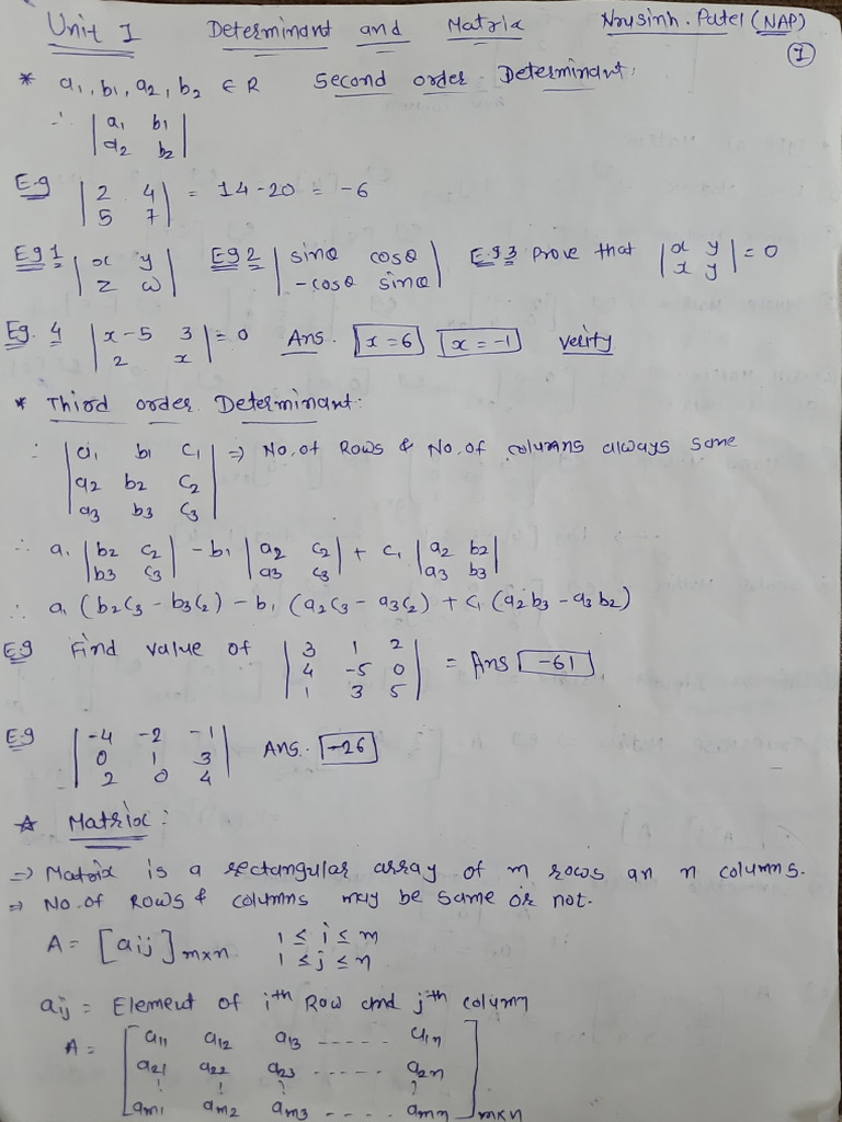 Maths Sem-2 Unit 1 (NAP) | PDF