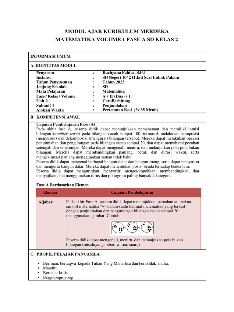 Rachyana Fahira - Modul Kurikulum Merdeka Fix | PDF