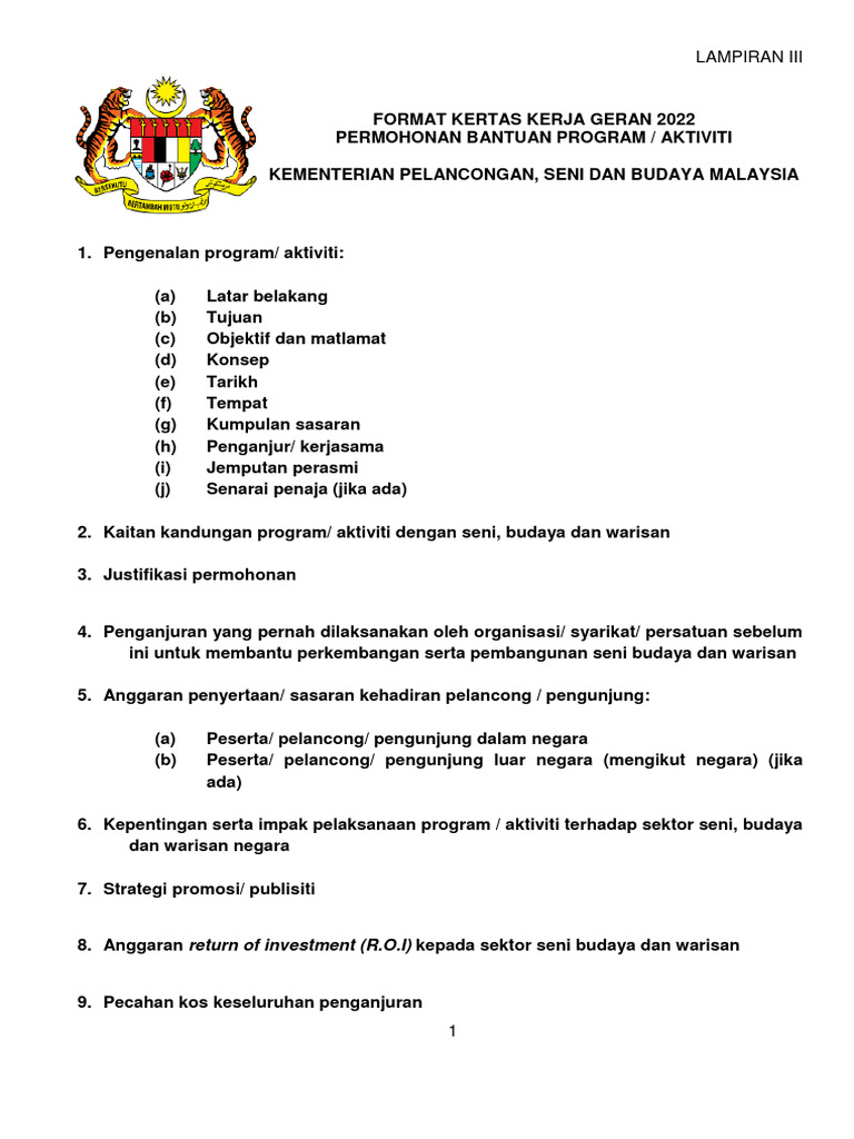 Format Kertas Kerja | PDF