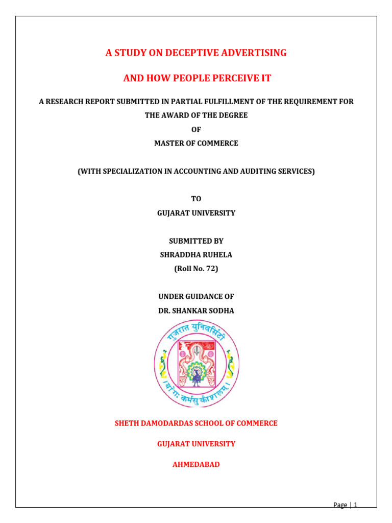 Shraddha's Major Research Project | PDF | Marketing | Business Economics