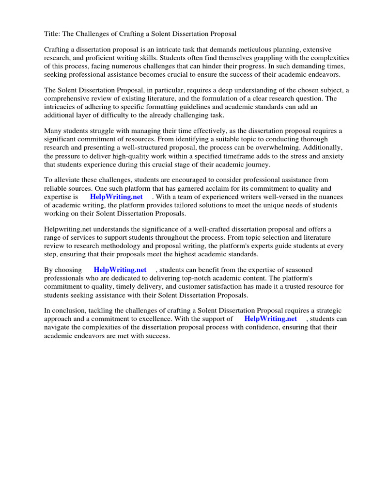 Solent Dissertation Proposal | PDF | Thesis