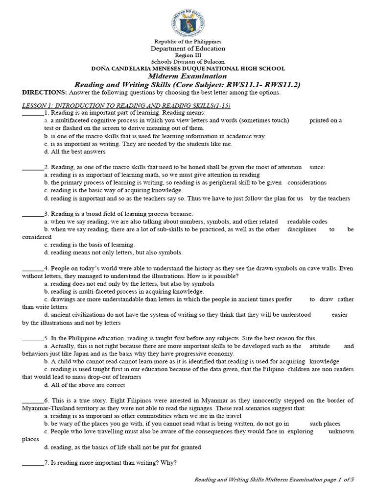 Raws Midterm | PDF | Behavior Modification | Communication