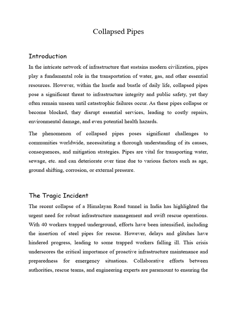 Orals For SA 2 - Collapsed Pipes | PDF | Infrastructure | Tunnel