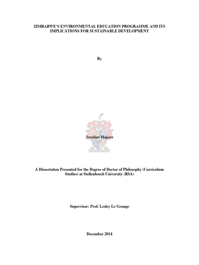 Mapira Zimbabwe 2014 | PDF | Sustainability | Sustainable Development