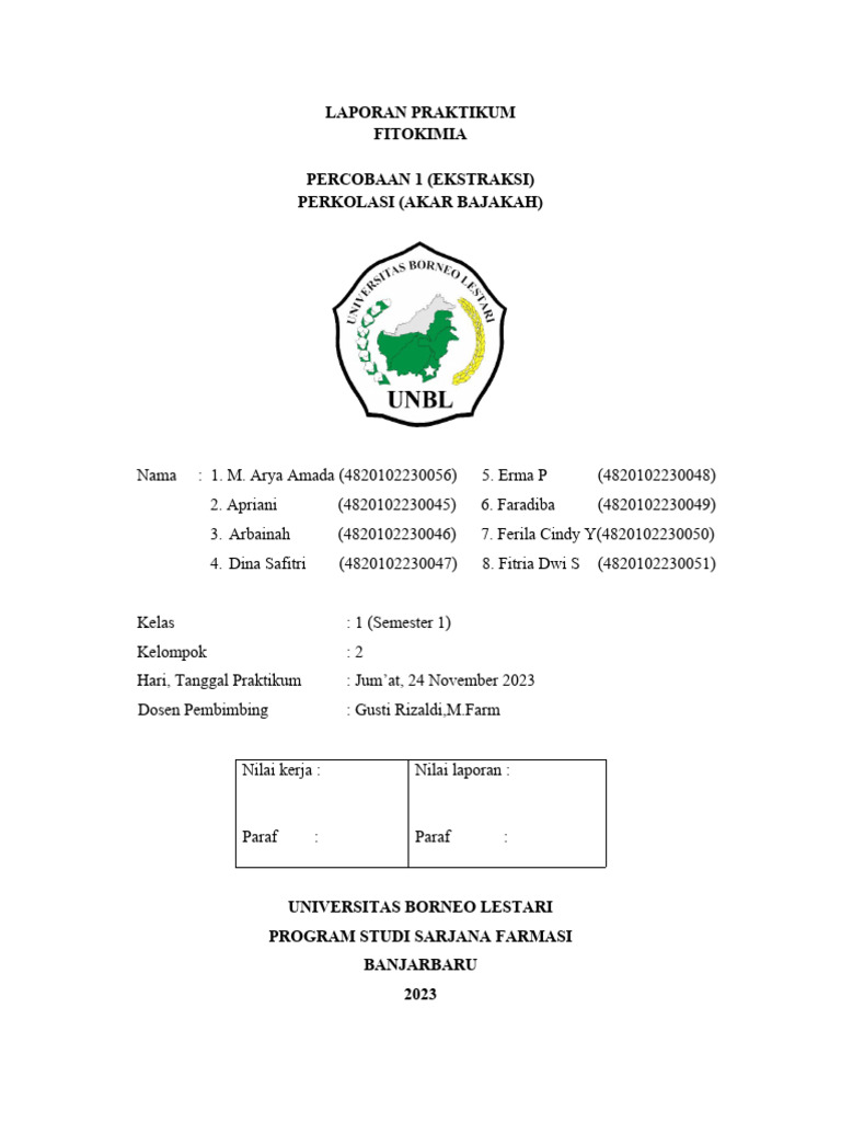 Laporan Praktikum Fitokimia Kel 2..... | PDF