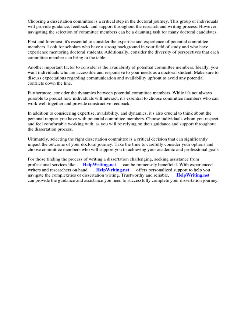 How To Choose Dissertation Committee | Download Free PDF | Thesis | Science