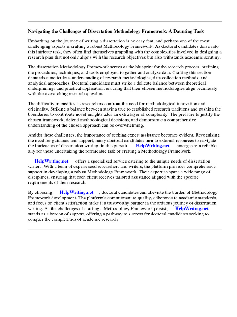 Dissertation Methodology Framework | Download Free PDF | Methodology ...