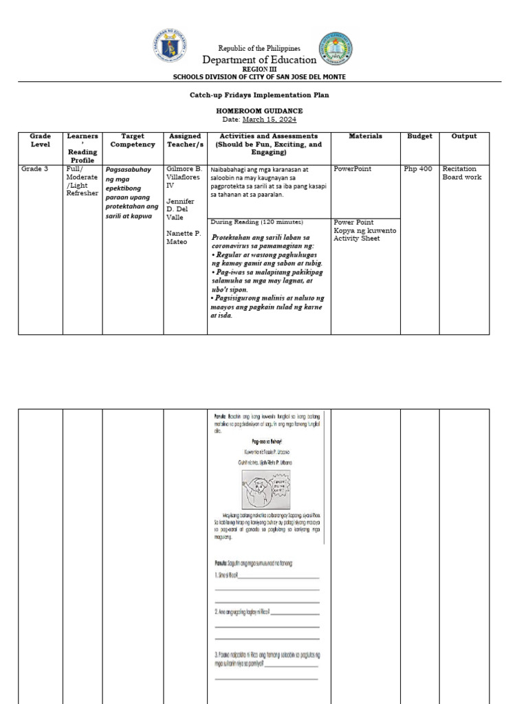 SIP-Reading-Filipino-March-14 | PDF | Philippines