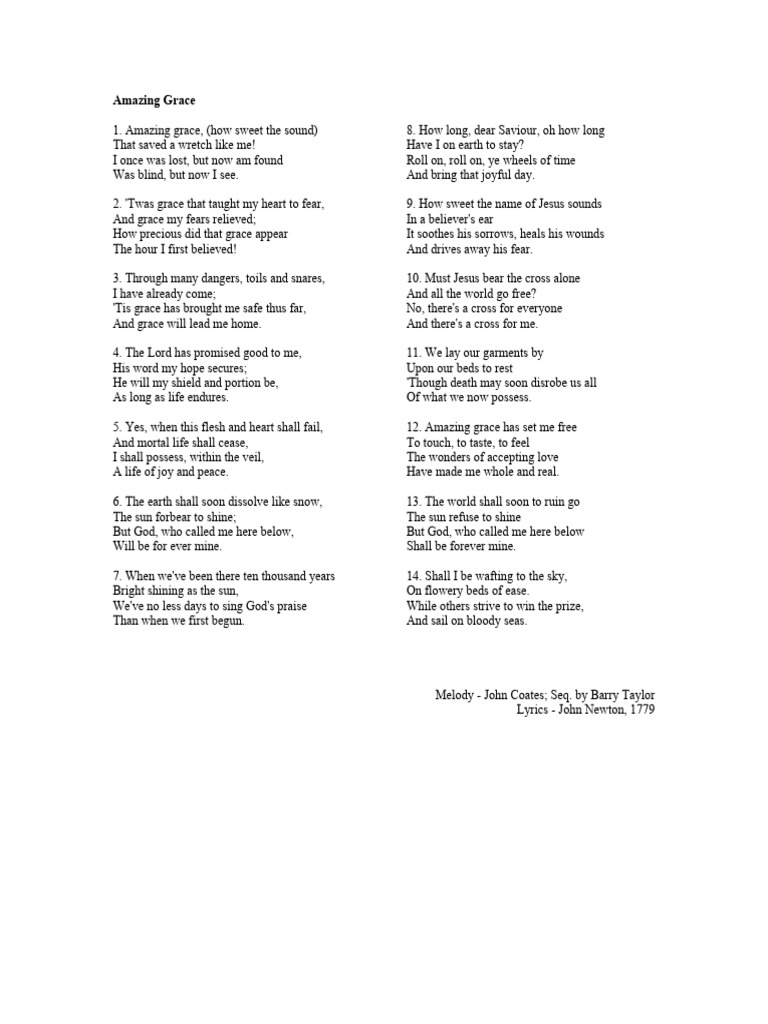Amazing Grace | PDF | Poetry