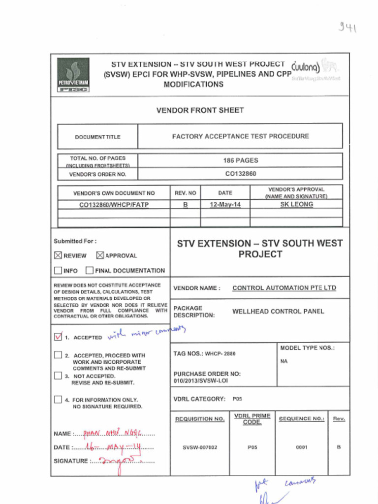 SVSW-007002-P05-0001 Rev B Factory Acceptance Test Procedure - Code 1 ...