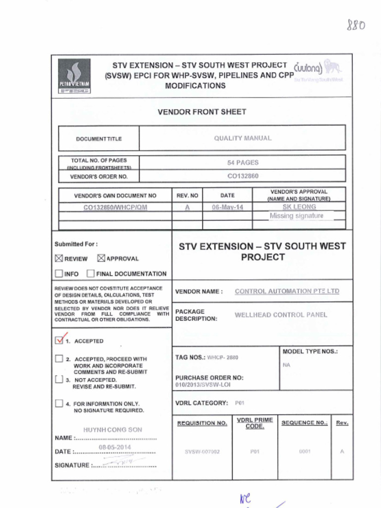 SVSW-007002-P01-0001 Rev A Quality Manual - Code 1 | PDF