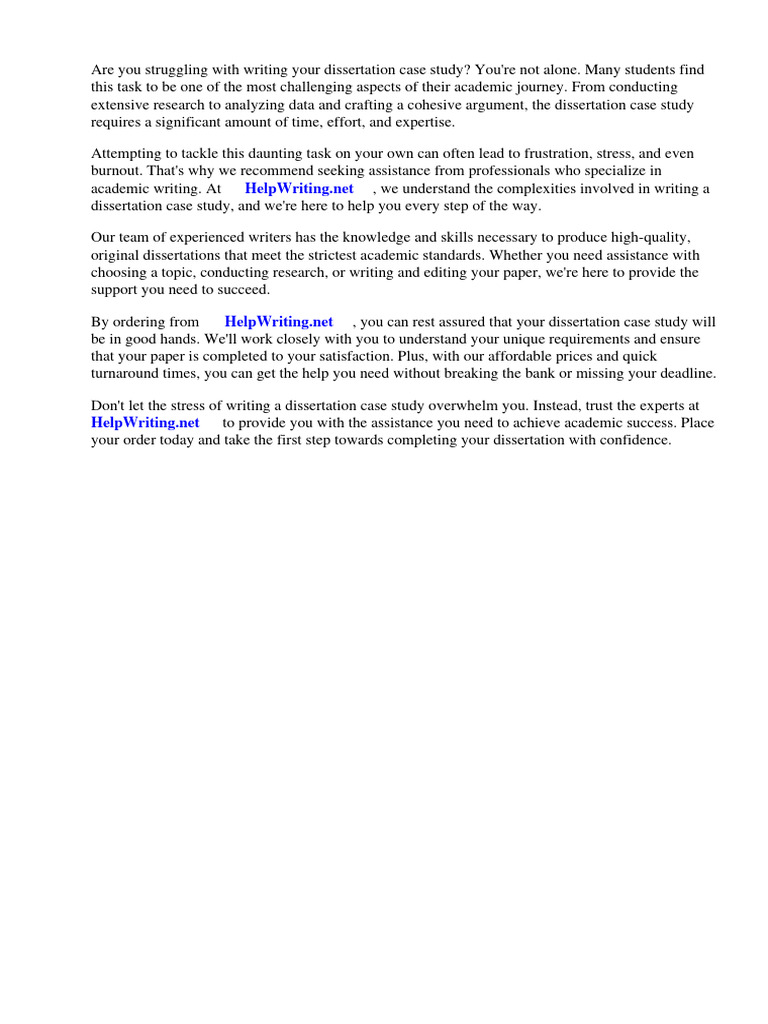 Dissertation Case Study | PDF | Methodology | Thesis