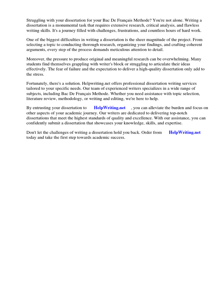 Dissertation Bac de Francais Methode | PDF