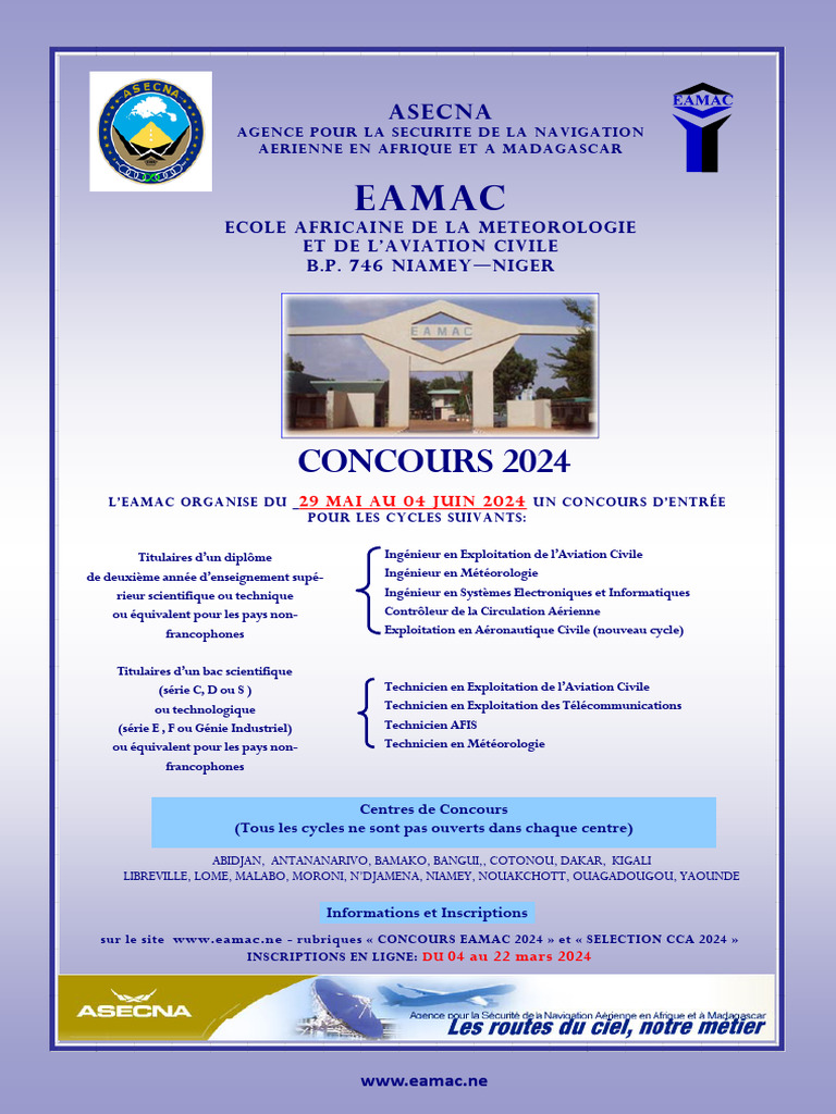 Affiche Concours Eamac 2024 | PDF | Technologie et ingénierie