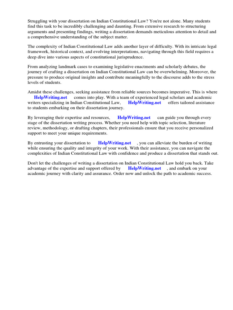 Dissertation On Indian Constitutional Law | PDF | Constitution | Human Rights