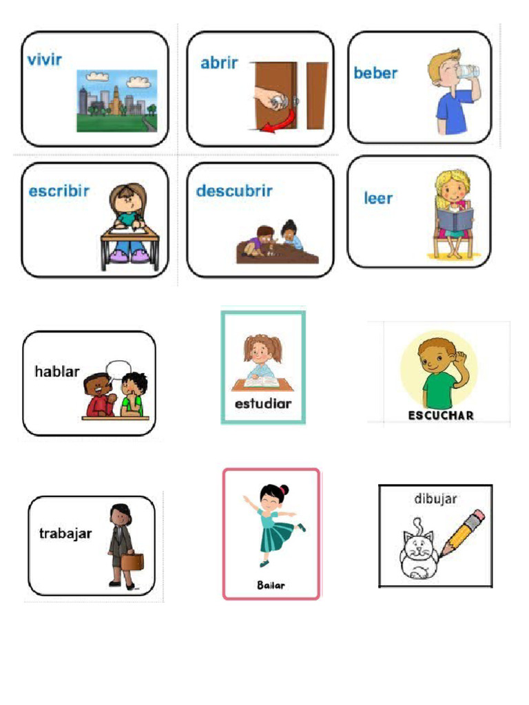 Tarjetas - Verbos Regulares | PDF