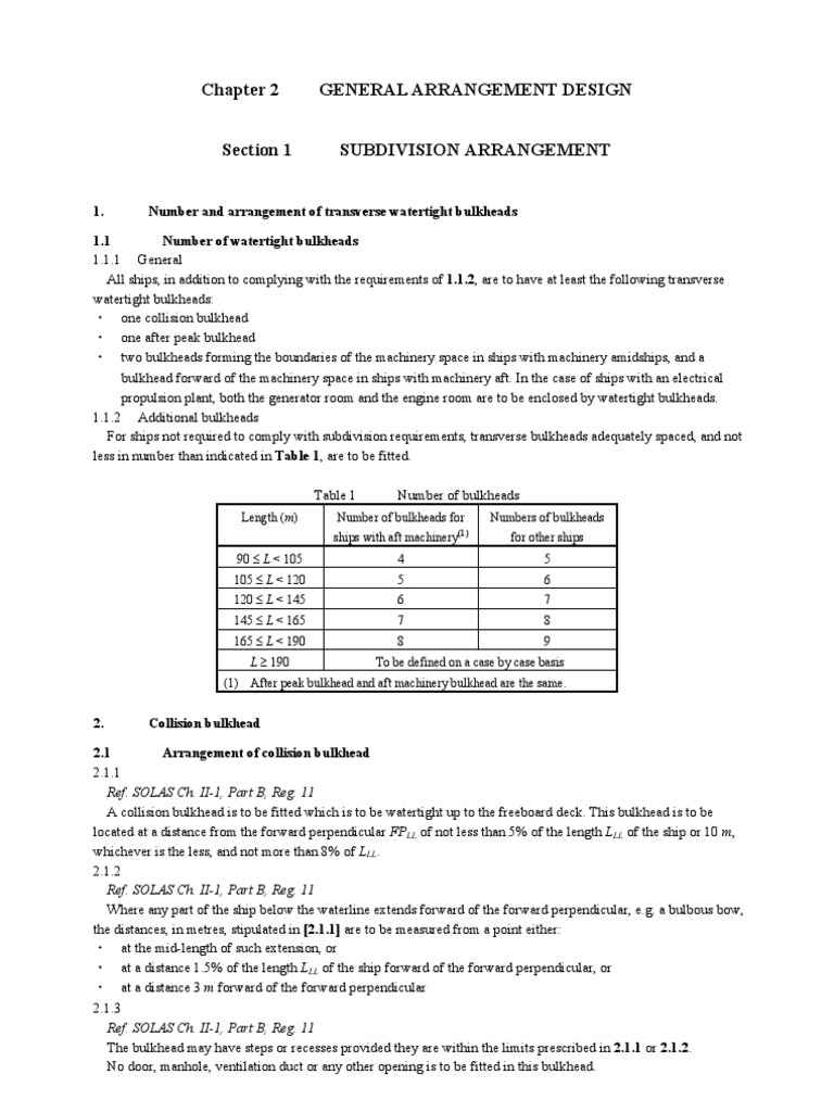 General Arrangement Design Subdivision Arrangement | PDF | Ships | Shipping