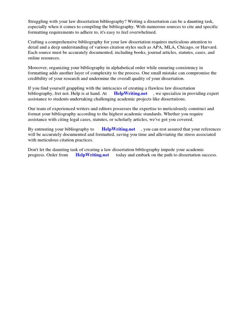 Law Dissertation Bibliography Help | PDF | Citation | Apa Style